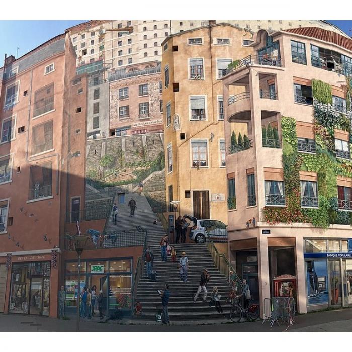 Le mur des Canuts : une fresque en trompe-l’oeil à Lyon